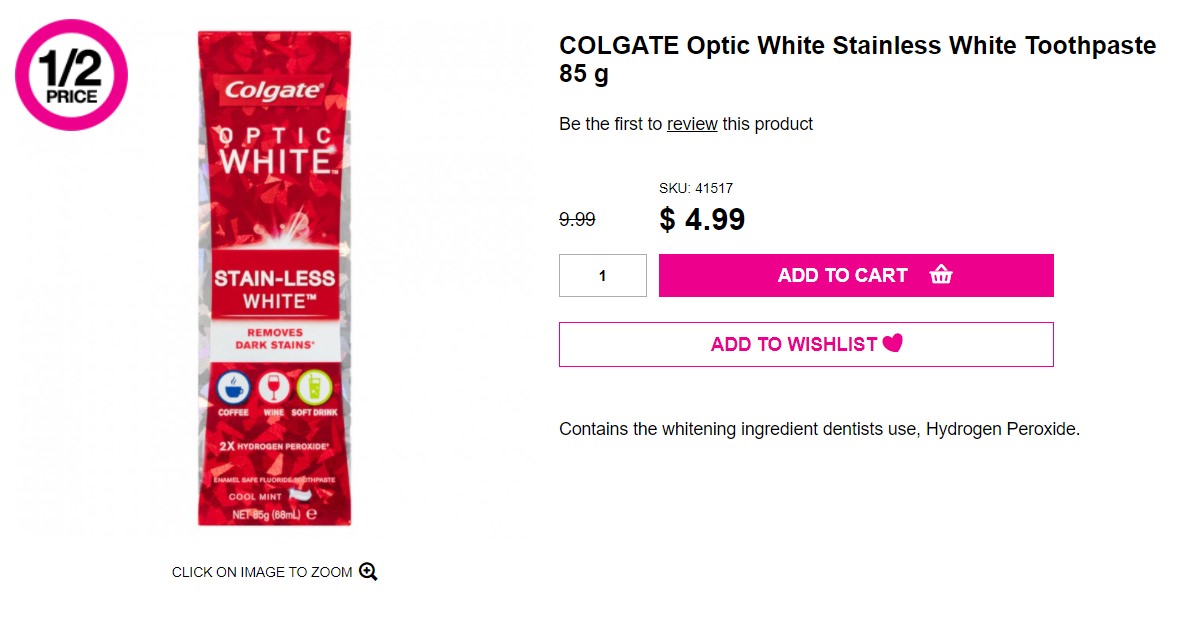 Colgate Optic White Stain-Less White Toothpaste Review | Dental Aware ...